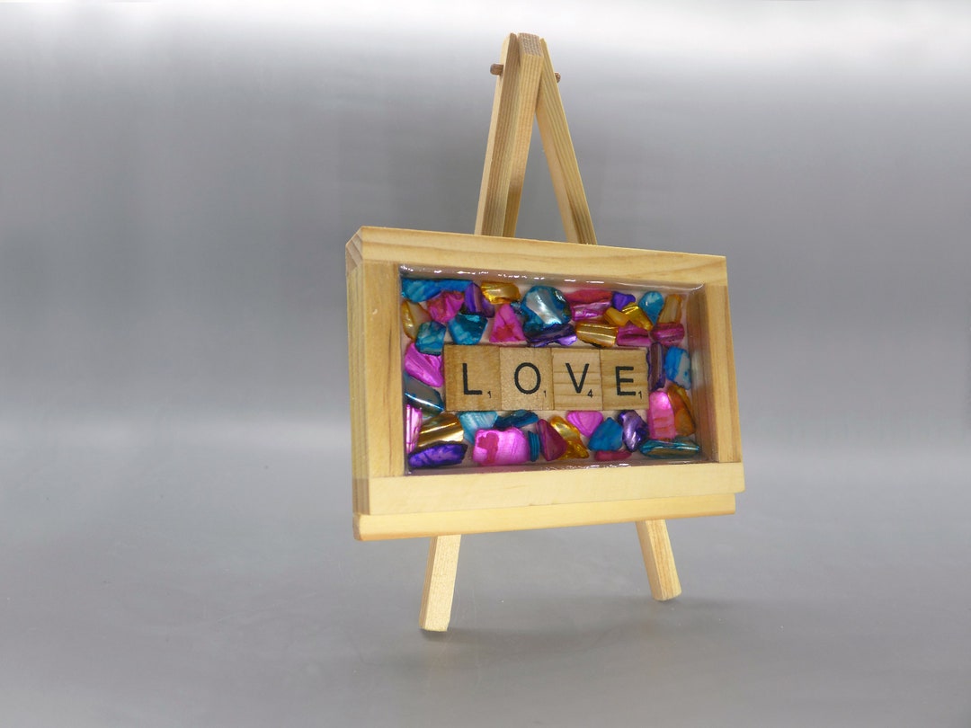 LGBTQ Wooden love Plaque With Display Easel - Etsy