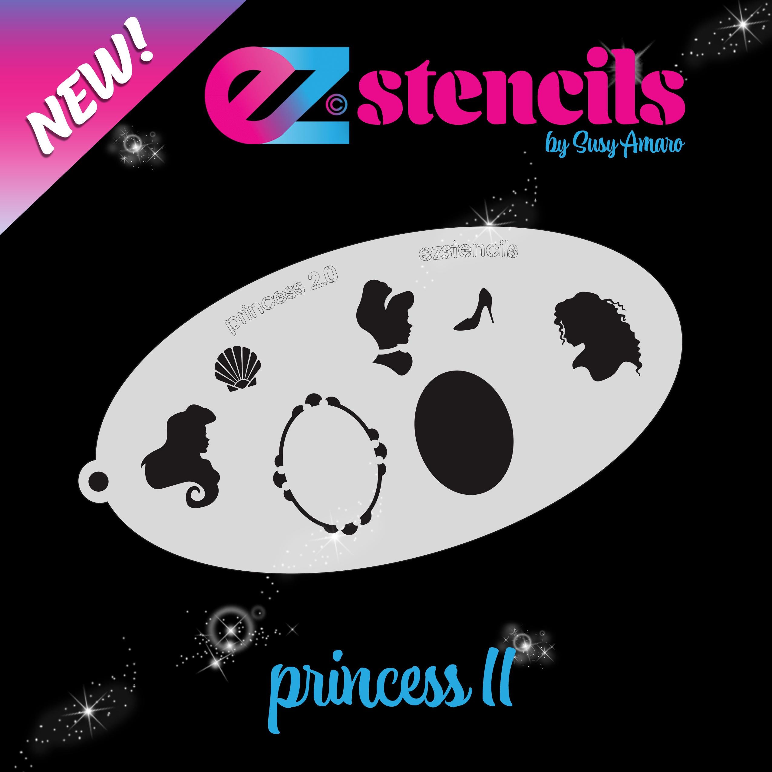 NEW: EZ Stencils - Princess II Stencil for Face Painting and Airbrush ...