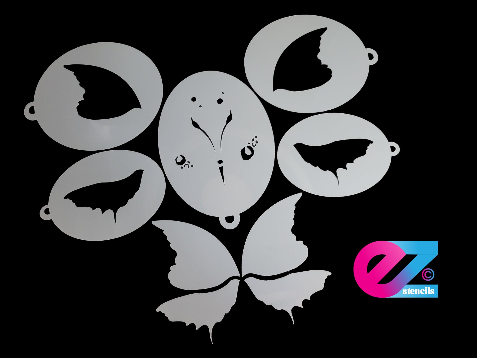 NEW: EZ Stencils - Butterfly 9 Stencil Set for Face Painting and ...