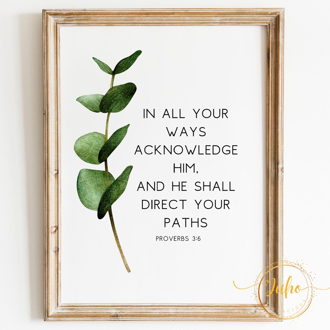 Proverbs 3:6 Wall Scripture ,printable Blessing Wall Art Digital ...