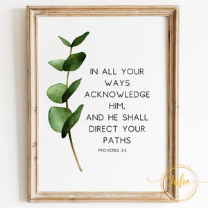 Proverbs 3:6 Wall Scripture ,printable Blessing Wall Art Digital ...