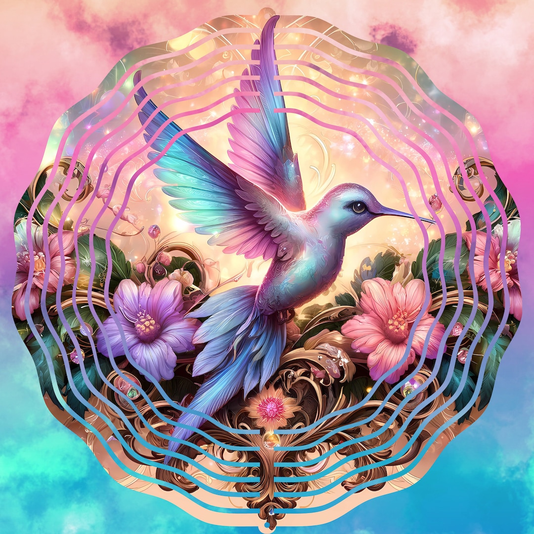 Hummingbird Wind Spinner , Wind Spinner Sublimation Design PNG, Instant ...
