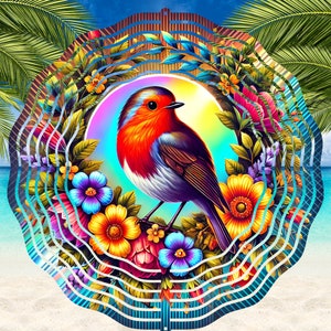 Robin Bird Wind Spinner , Wind Spinner Sublimation Design PNG, Instant ...
