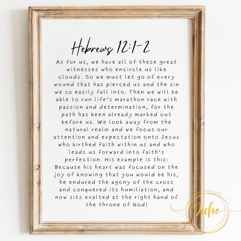 Hebrews 12:1 2 Wall Decor - Etsy