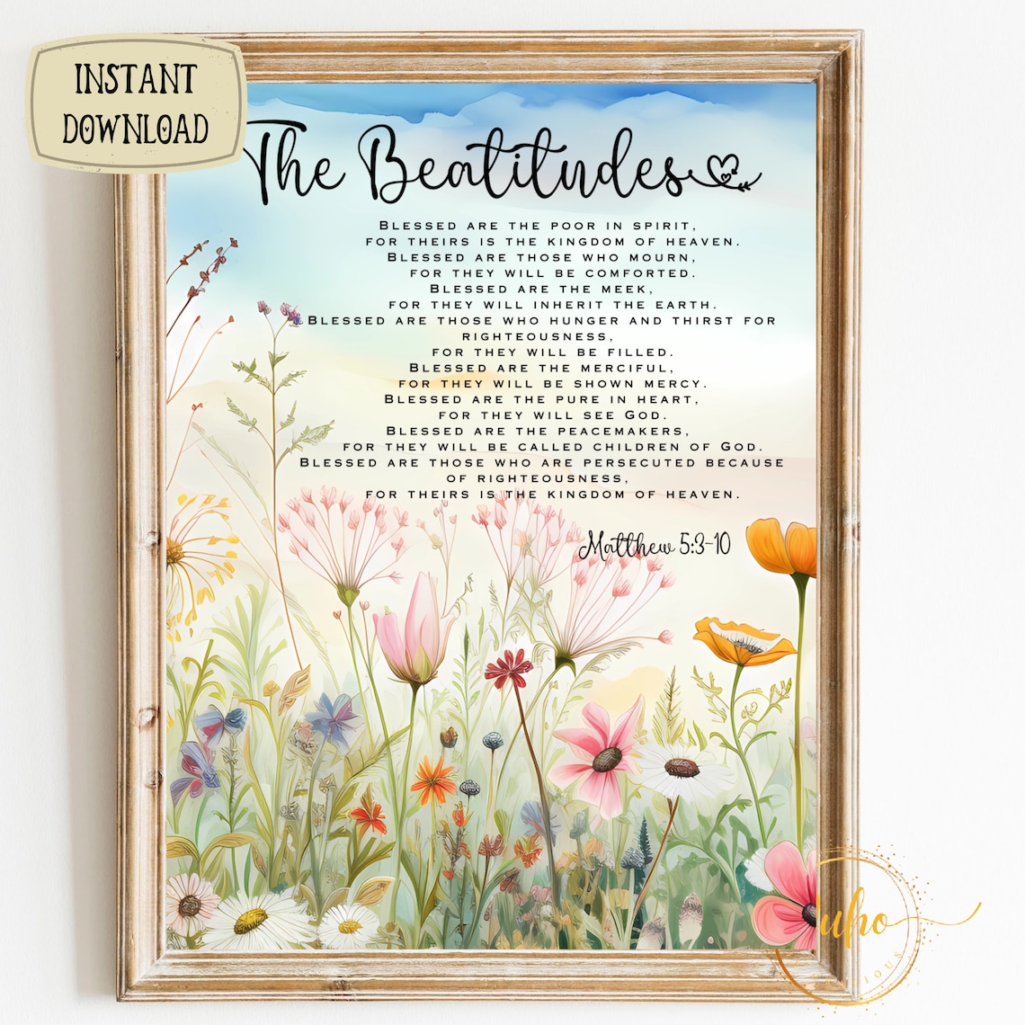 The Beatitudes , Printable Bible Verse Wall Art, Beatitudes Poster ...