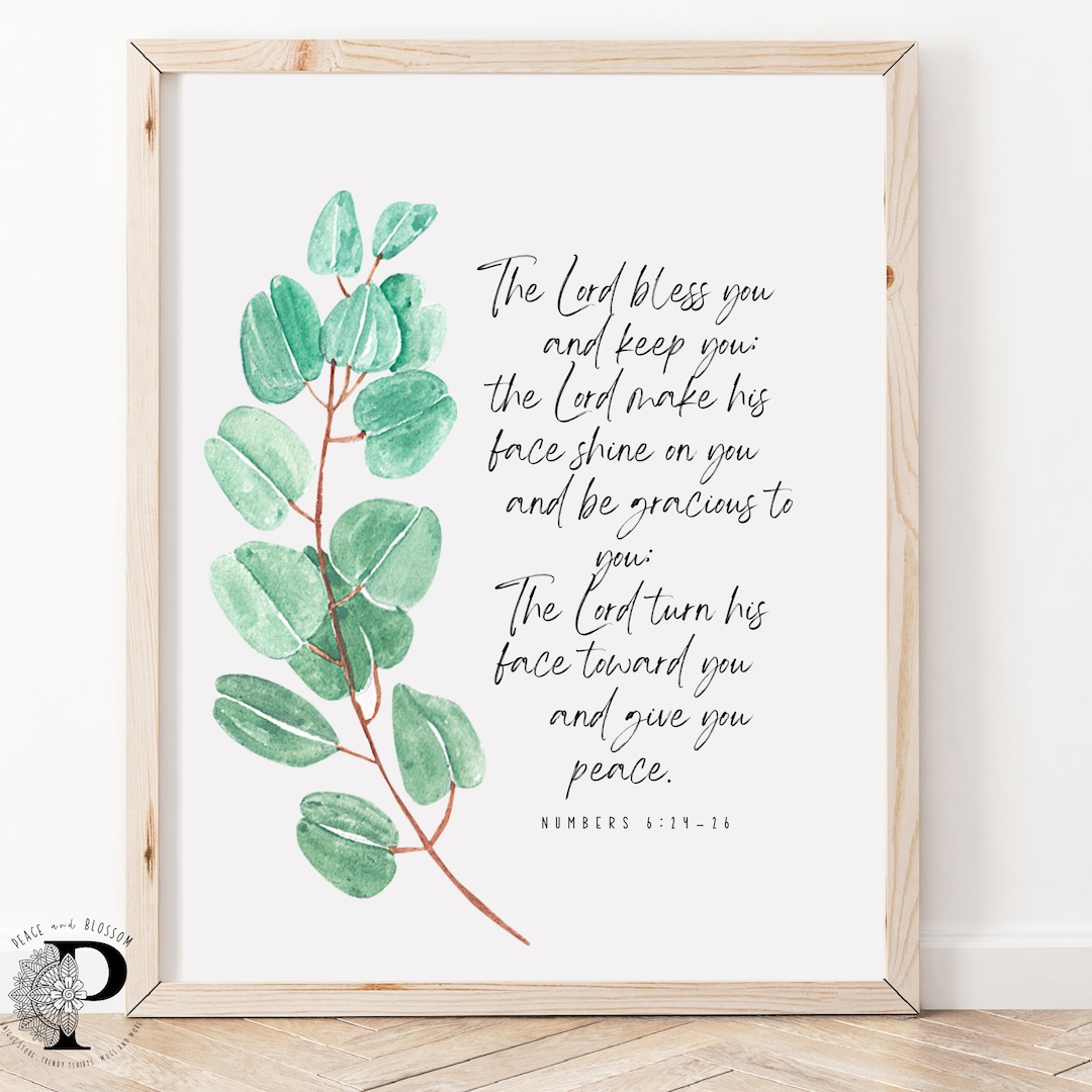 The Lord Bless You Numbers 6:24-26 Wall Art Print , Bible Verse Wall ...