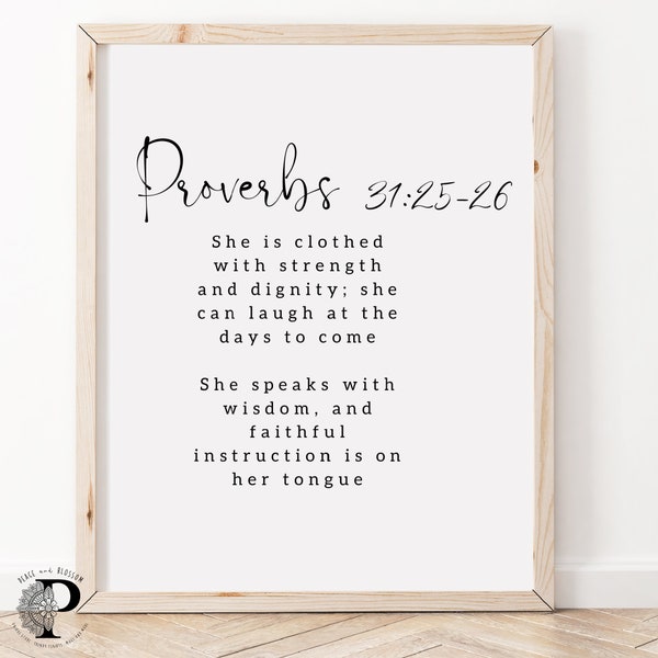 Proverbs 31 25 26 - Etsy