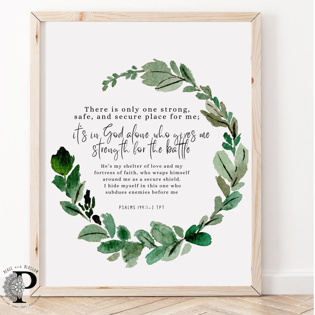 Psalms 144:1-2 TPT Bible Verse Wall Art Scripture ,printable Blessing ...