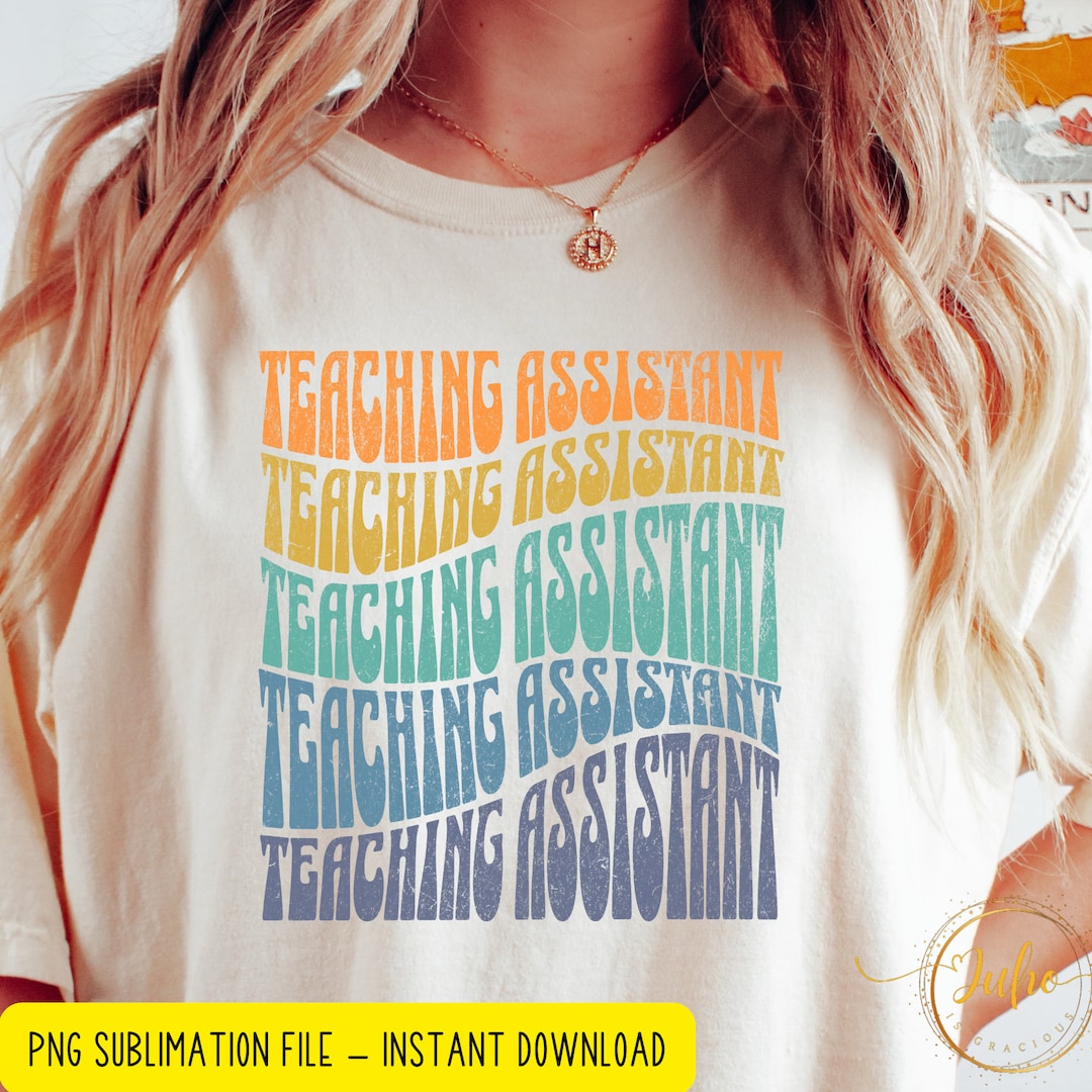Teaching Assistant Retro Wave Sublimation PNG, , Teaching Assistant ...