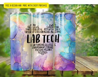 Lab Tech Tumbler Wrap Png,laboratory Sublimation Designs,20 Oz Skinny ...