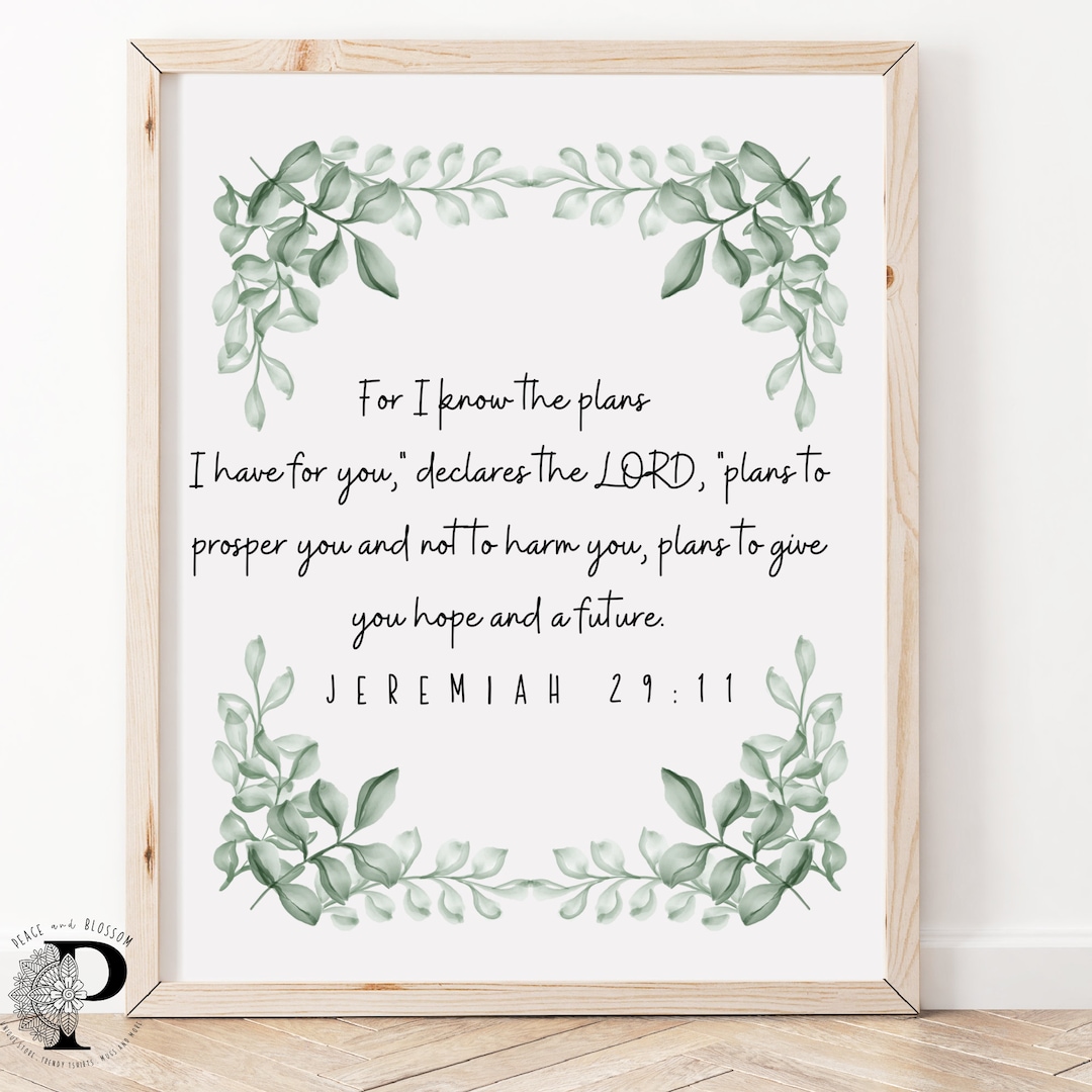 For I Know the Plans I Have for You Jeremiah 29:11 Wall Art Print ...