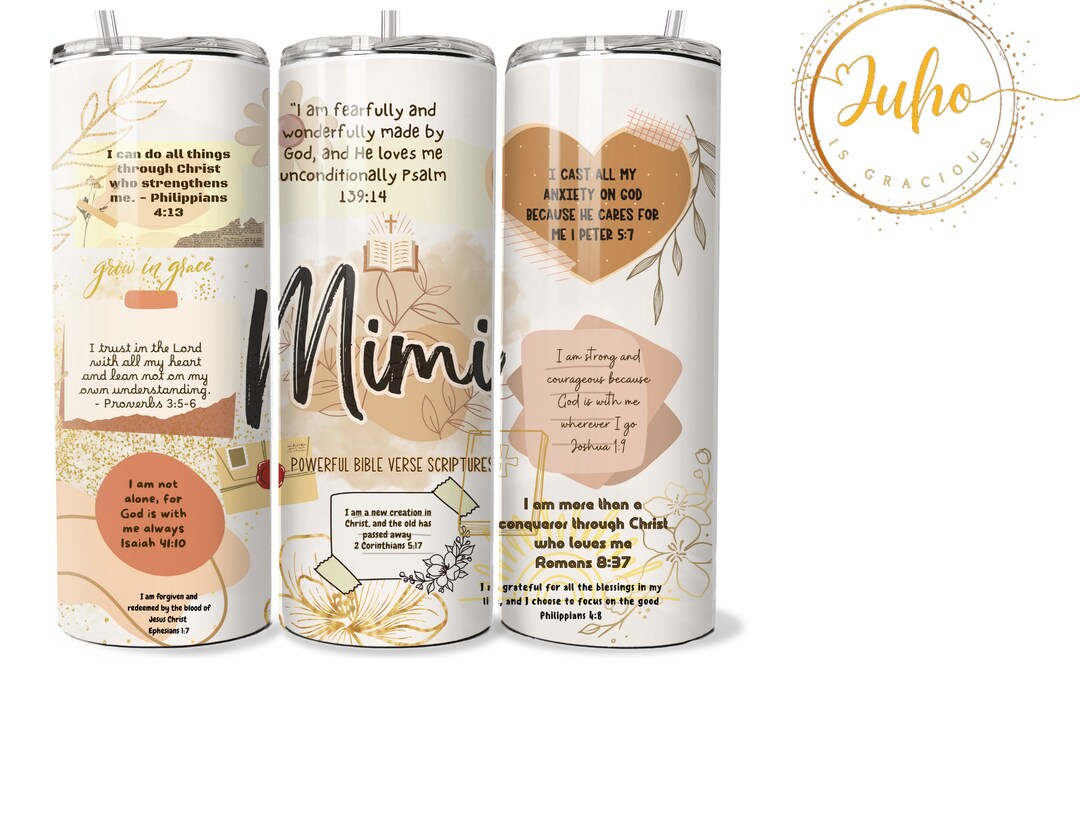 20 Oz. Mimi Affirmation Bible Skinny Tumbler Designs | Sublimation ...