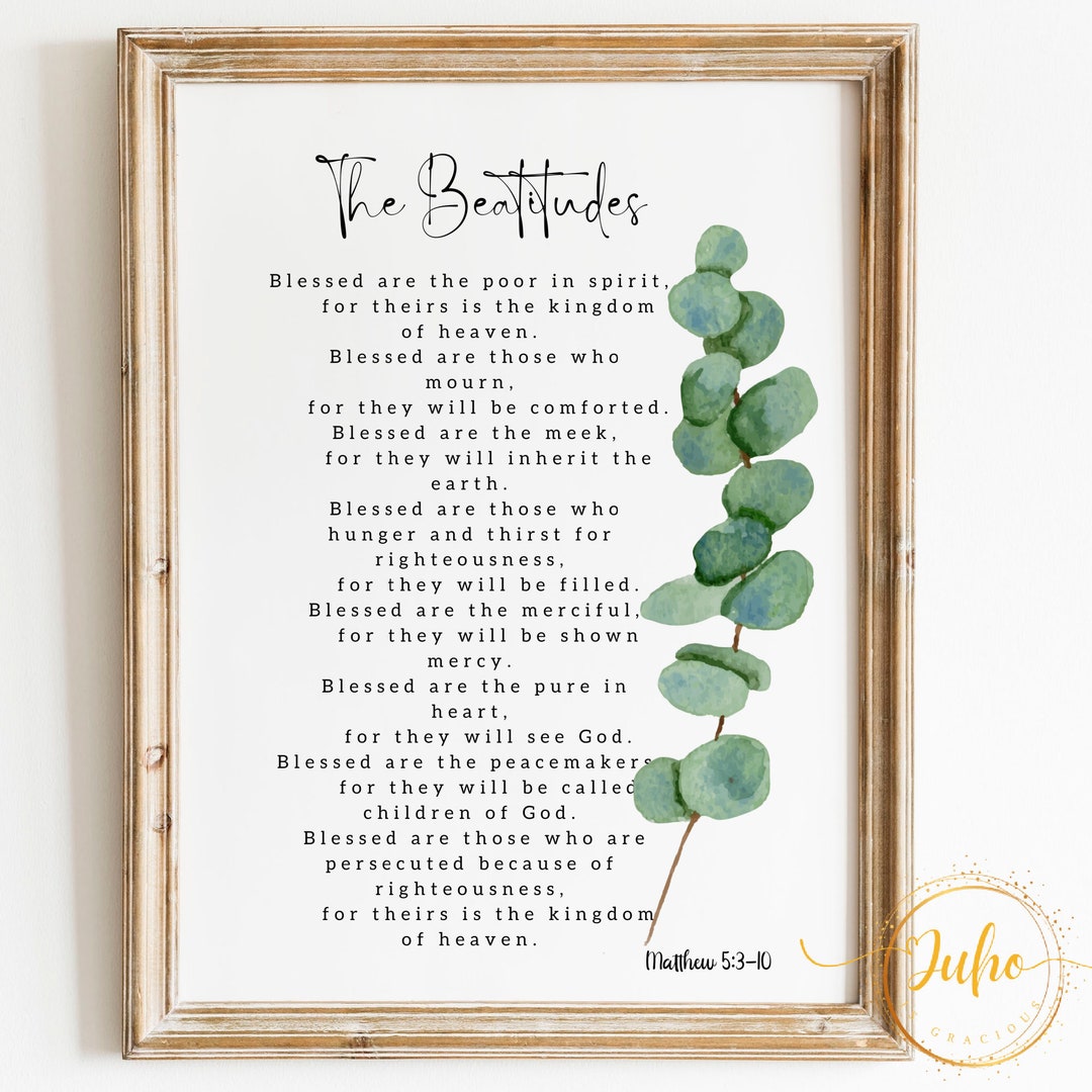 The Beatitudes ,printable Blessing Wall Art Digital Download Bible ...