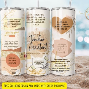 Teacher Assistant Affirmation Tumbler Wrap 3d Skinny Tumbler Designs ...