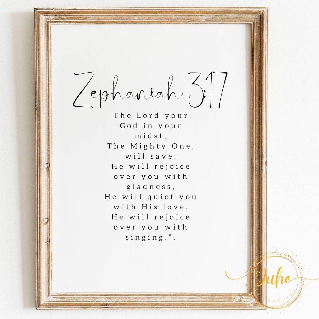 Zephaniah 3:17 Simple Wall Scripture ,printable Blessing Wall Art ...