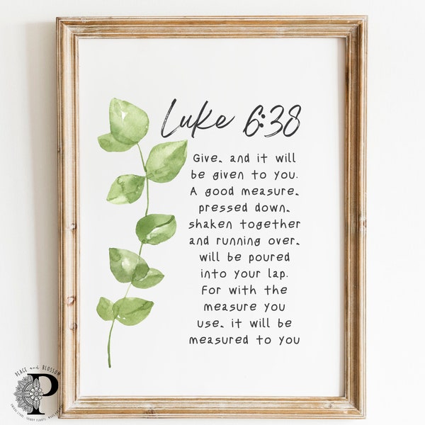 Luke 6 Verse 38 Art - Etsy