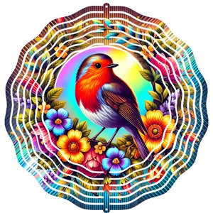 Robin Bird Wind Spinner , Wind Spinner Sublimation Design PNG, Instant ...