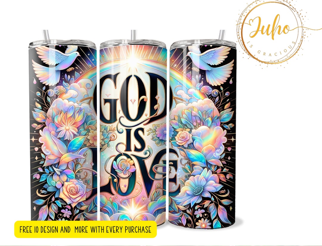 God is Love Bible Tumbler Wrap. Png , Digital Download , Scripture ...