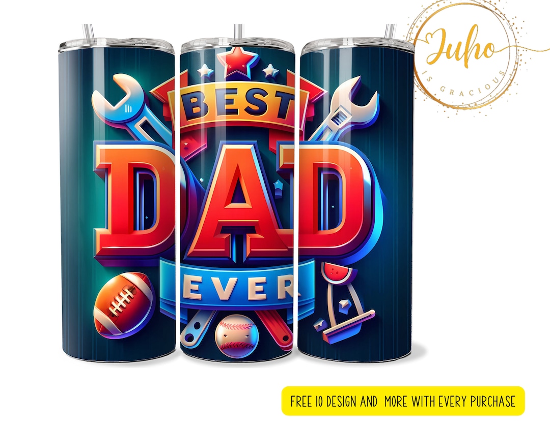 20 Oz. Best Dad Father's Day Tumbler Skinny Tumbler Designs ...