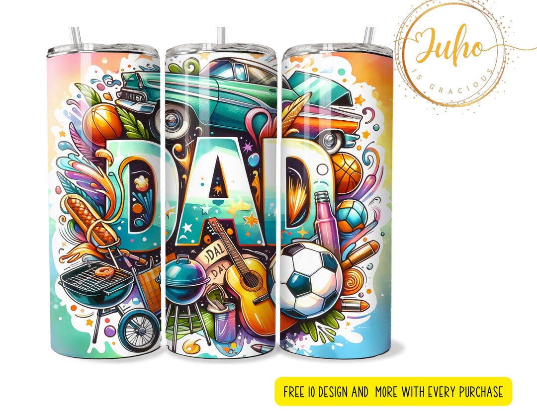 20 Oz. Dad Father Gift Tumbler Skinny Tumbler Designs | Sublimation ...