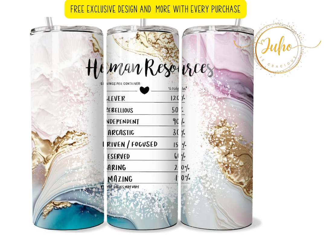 Human Resource Wrap Tumbler Sublimation Wraps | 20oz Tumbler PNG Skinny ...