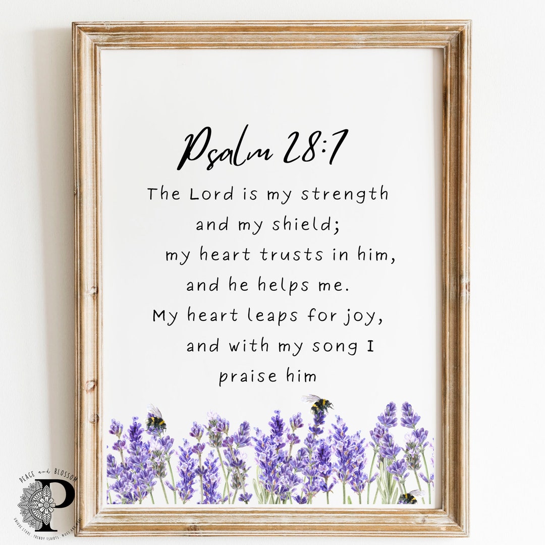 Psalm 28:7 Verse Wall Scripture ,printable Blessing Wall Art Digital ...