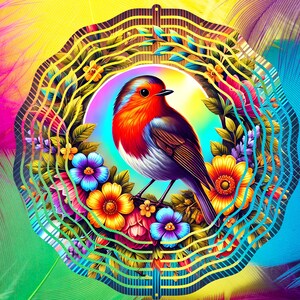 Robin Bird Wind Spinner , Wind Spinner Sublimation Design PNG, Instant ...