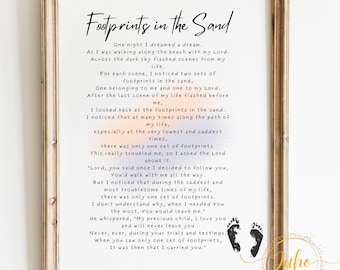 Footprints in the Sand Poem DIGITAL DOWNLOAD - Etsy