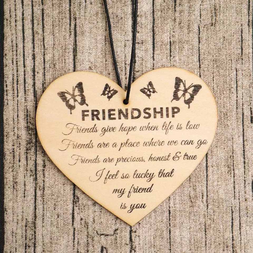 Friendship Friends Give Hope When Life Is Low Novelty Wooden Etsy