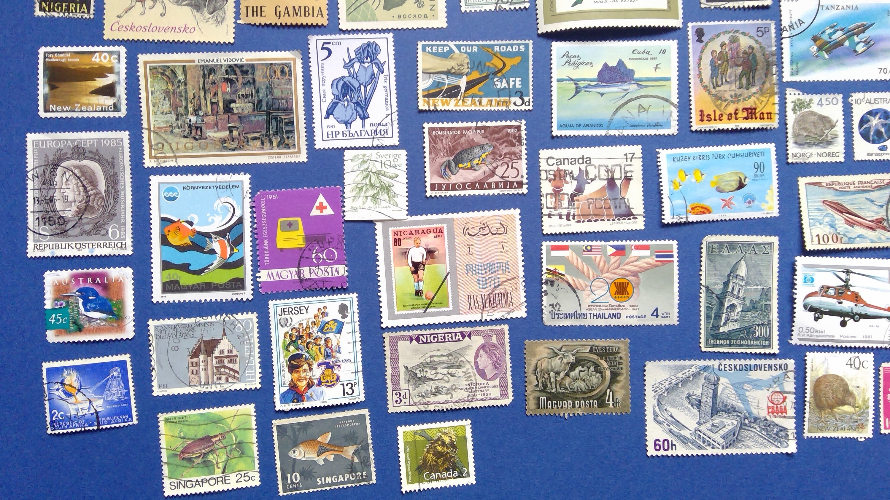 100 vintage postage stamps from around the world | Etsy