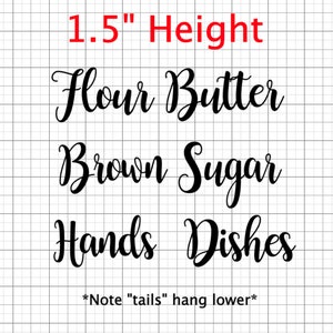 SET OF 5 | Kitchen Food Labels | Flour, Sugar, Powdered Sugar, Brown ...