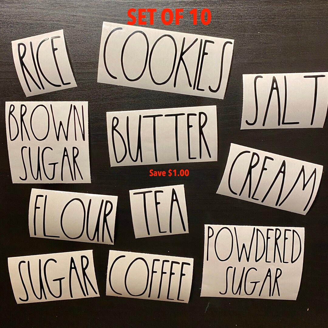 SET OF 10 | Custom Rae Dunn Inspired Decal | Vinyl Decal | Rae Dunn ...