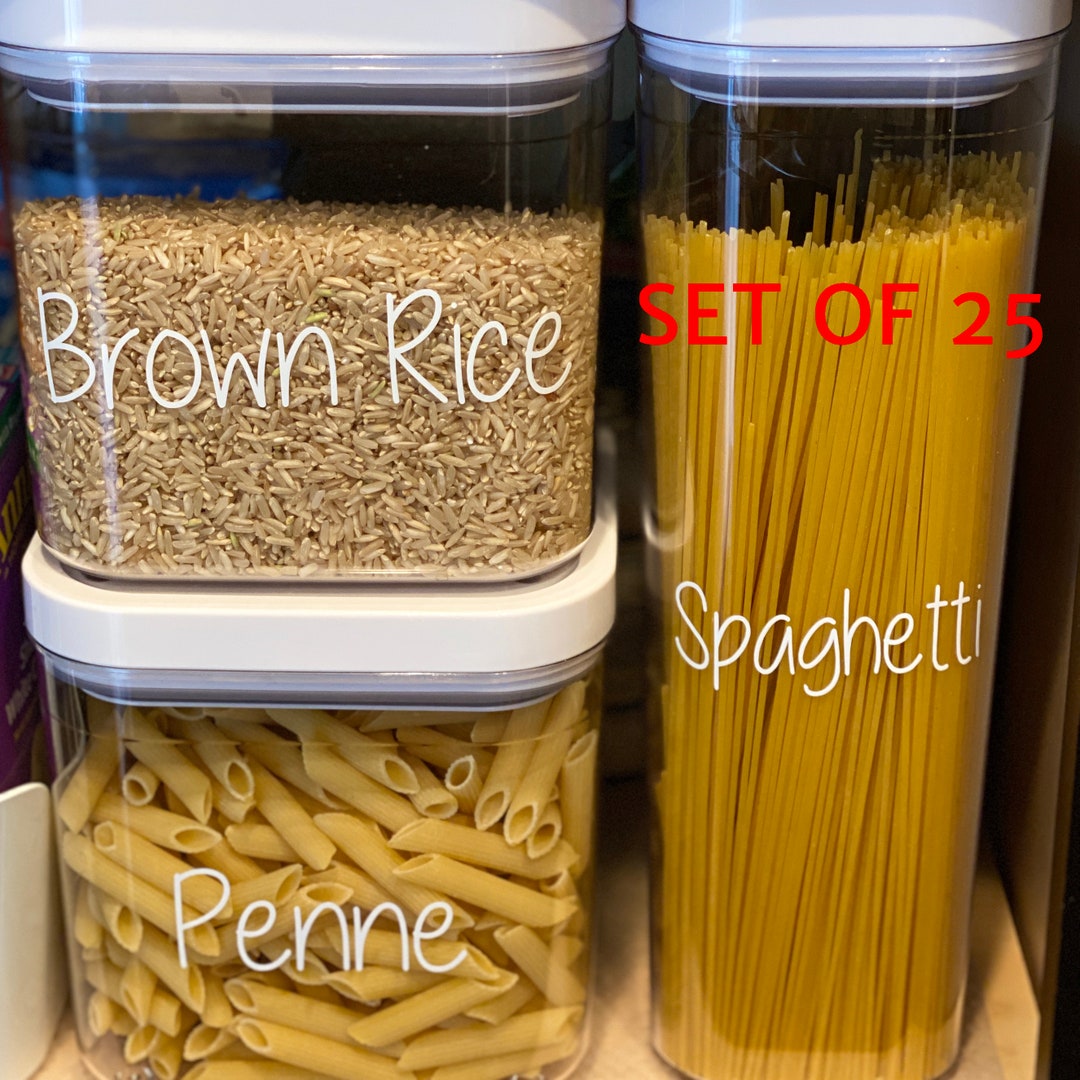 SET OF 25 Kitchen Labels Vinyl Decal Kitchen Decal Pantry Decal Home ...