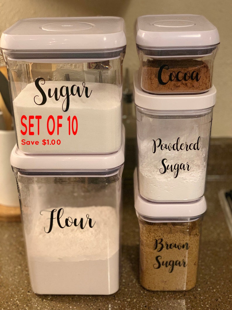 SET OF 10 Kitchen Food Labels Flour Sugar Powdered - Etsy.de