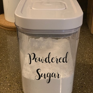 SET OF 5 | Kitchen Food Labels | Flour, Sugar, Powdered Sugar, Brown ...