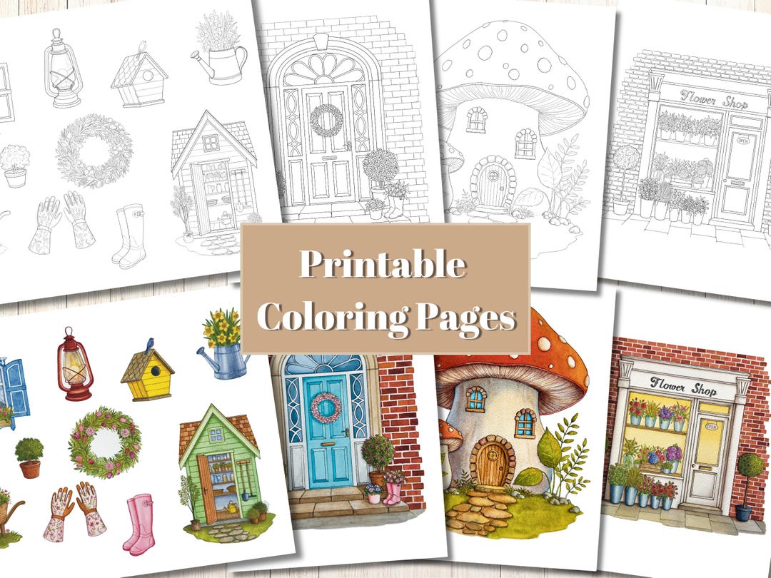 Spring Coloring Pages I Bundle of 4 Pictures - Etsy