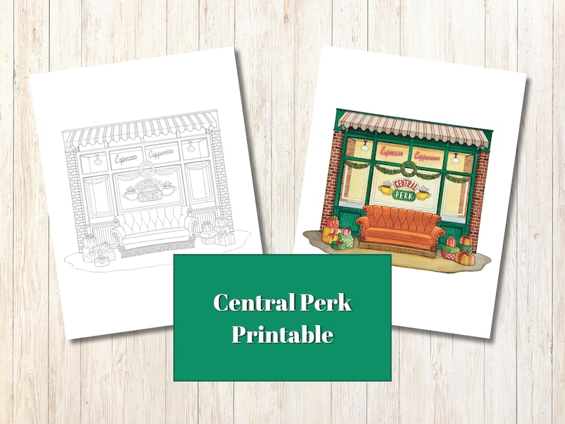 Central Perk Printable Coloring Page - Etsy Israel