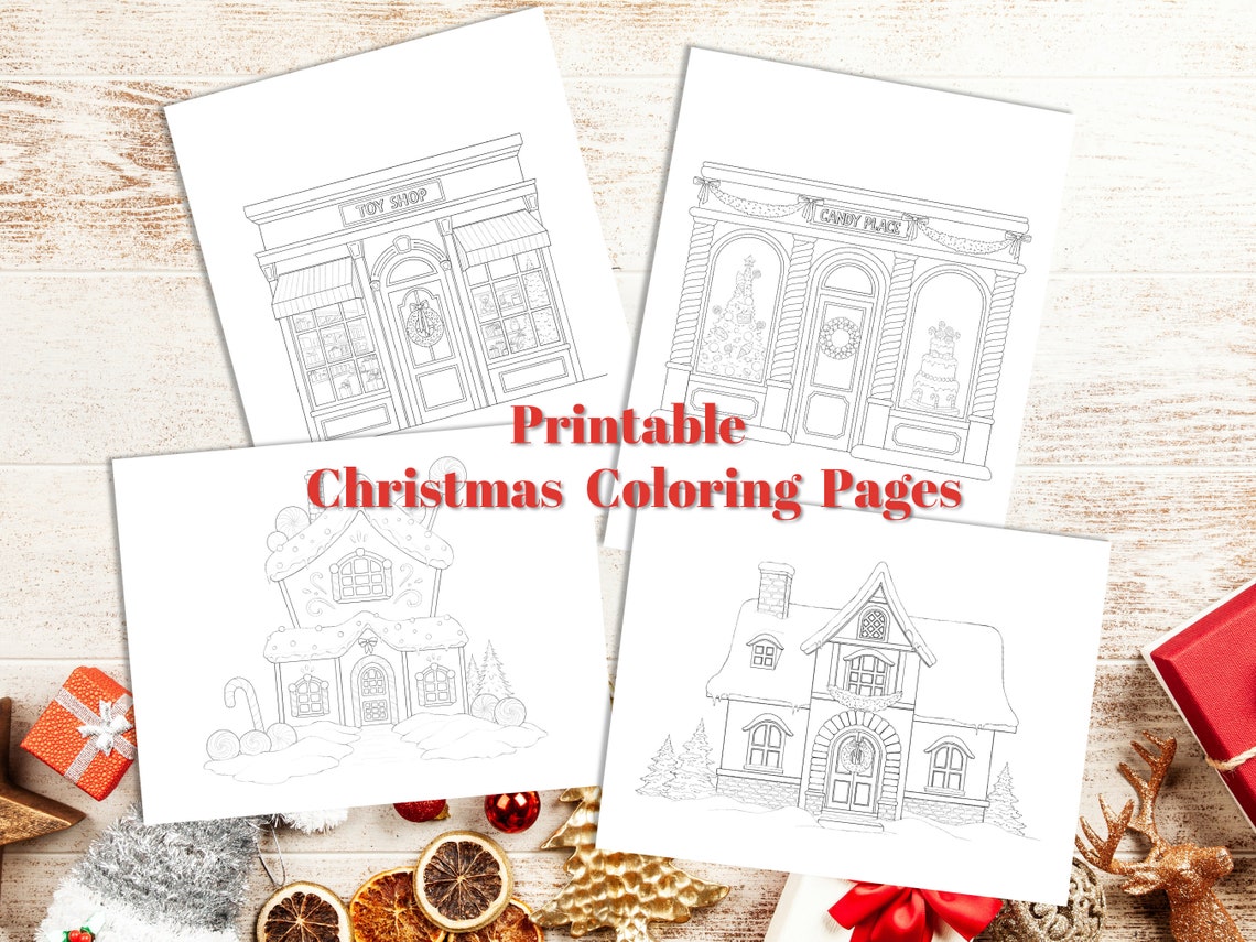 Printable Christmas Coloring Pages Digital Download Coloring Pages ...