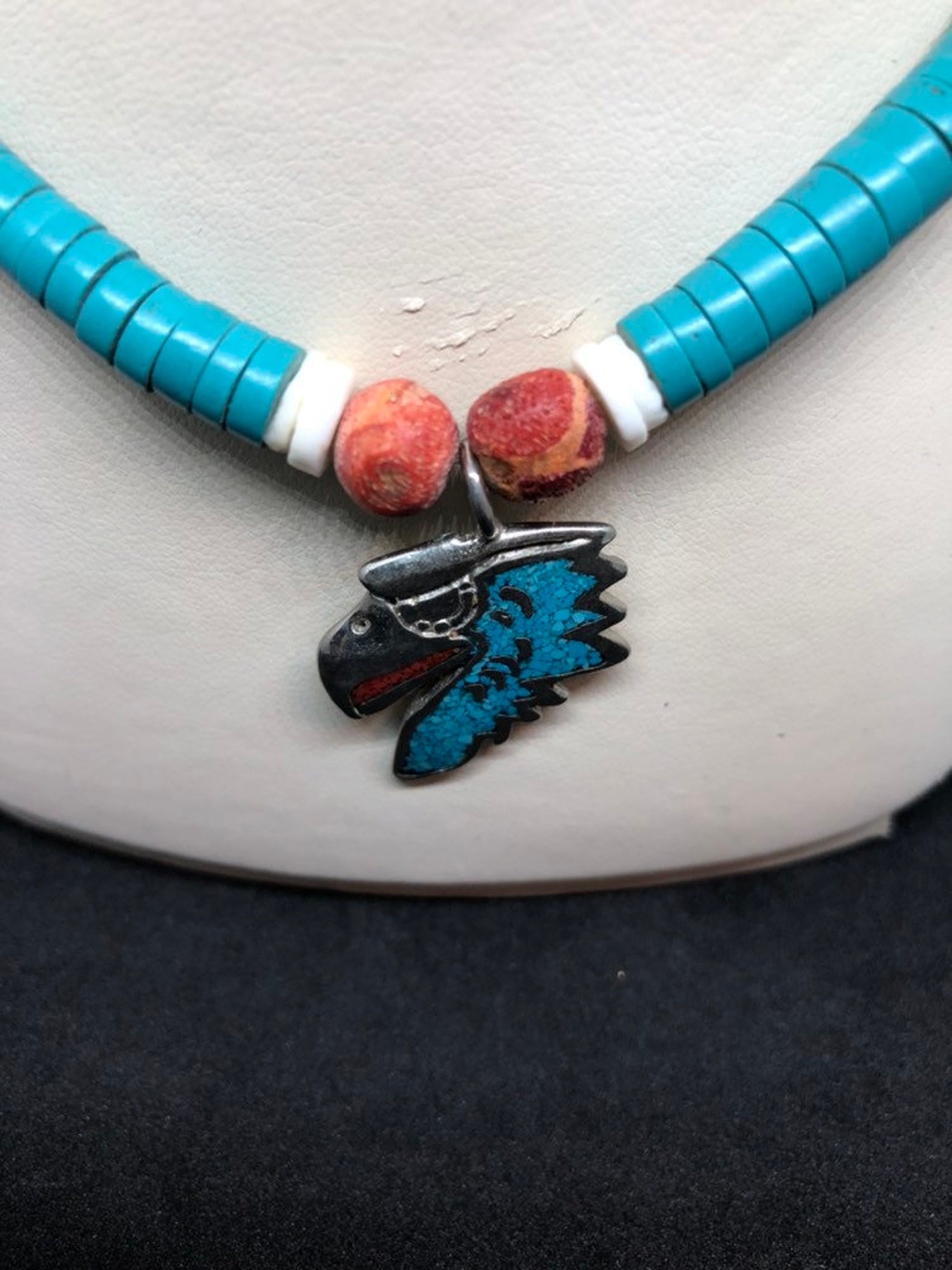 Phoenix & Turquoise Shell Necklace - Etsy
