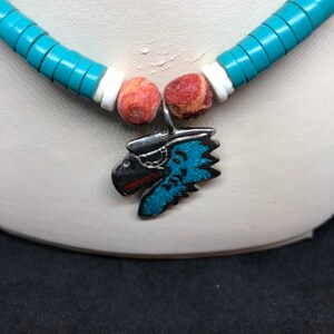 Phoenix & Turquoise Shell Necklace - Etsy