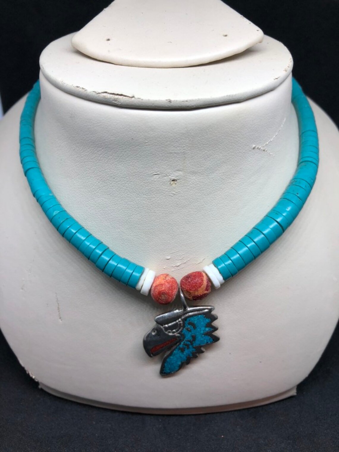 Phoenix & Turquoise Shell Necklace - Etsy