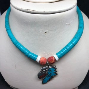 Phoenix & Turquoise Shell Necklace - Etsy