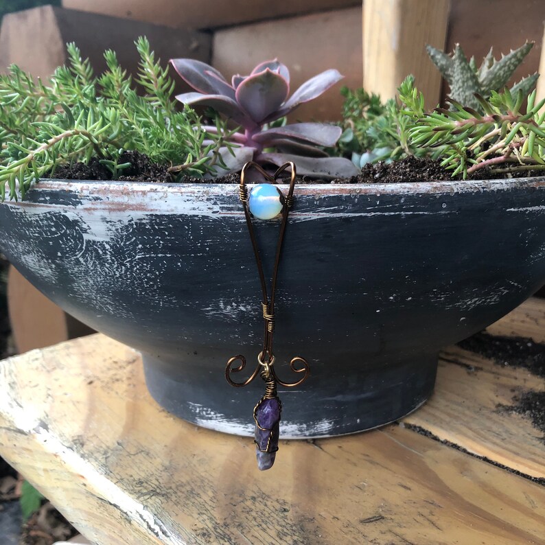 Moonstone Amethyst Flower Pot Decoration Crystal Pot Hugger | Etsy