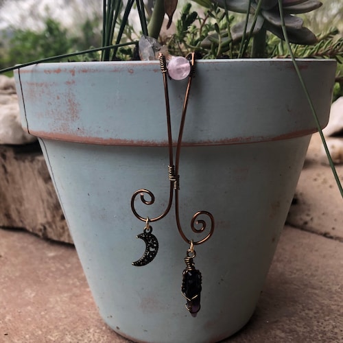 Amethyst Flower Pot Decor Crystal Flower Pot Hugger Garden - Etsy