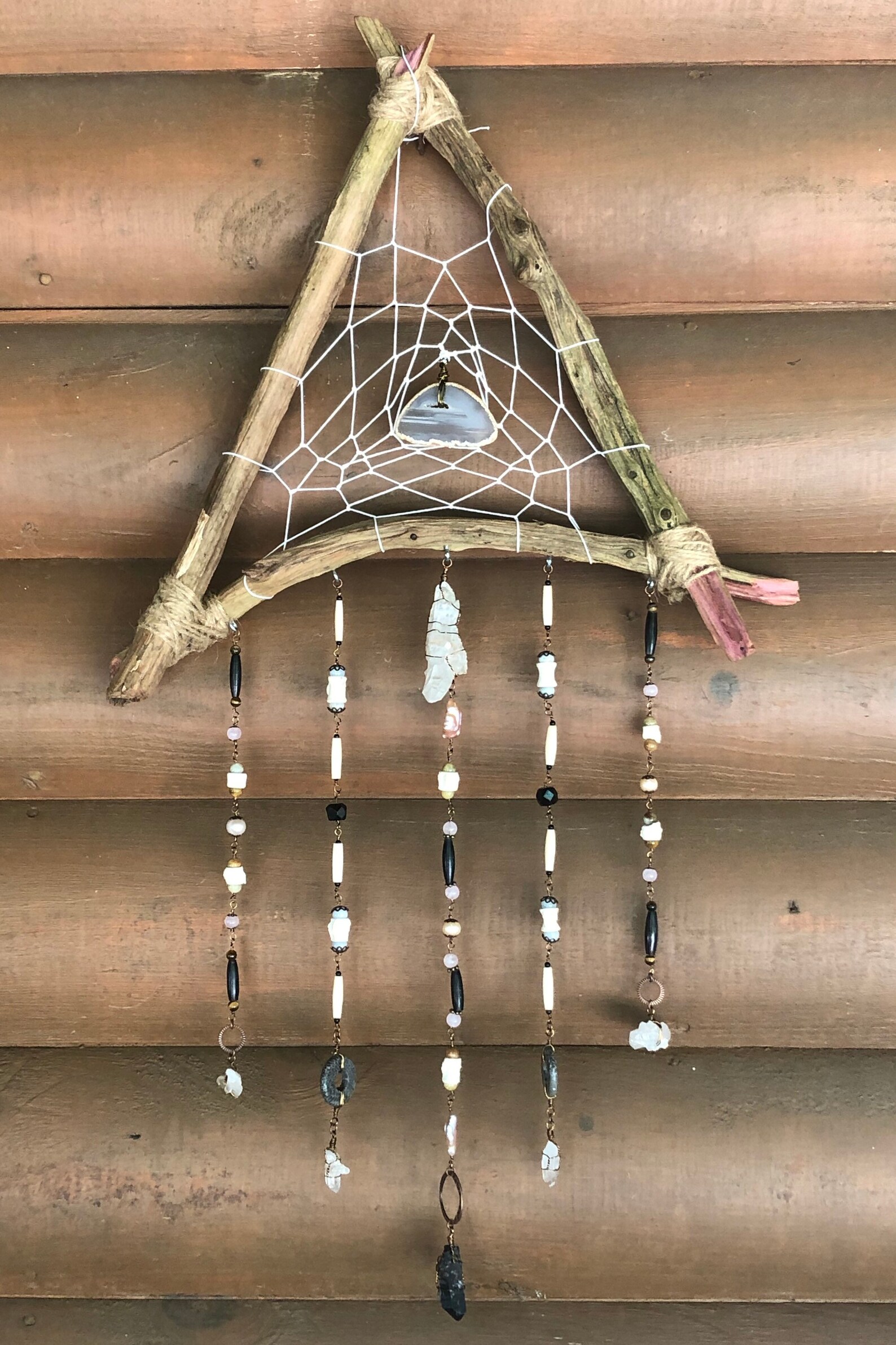 Crystal & Agate Dream Catcher Crystal Wall Hanging Crystal - Etsy