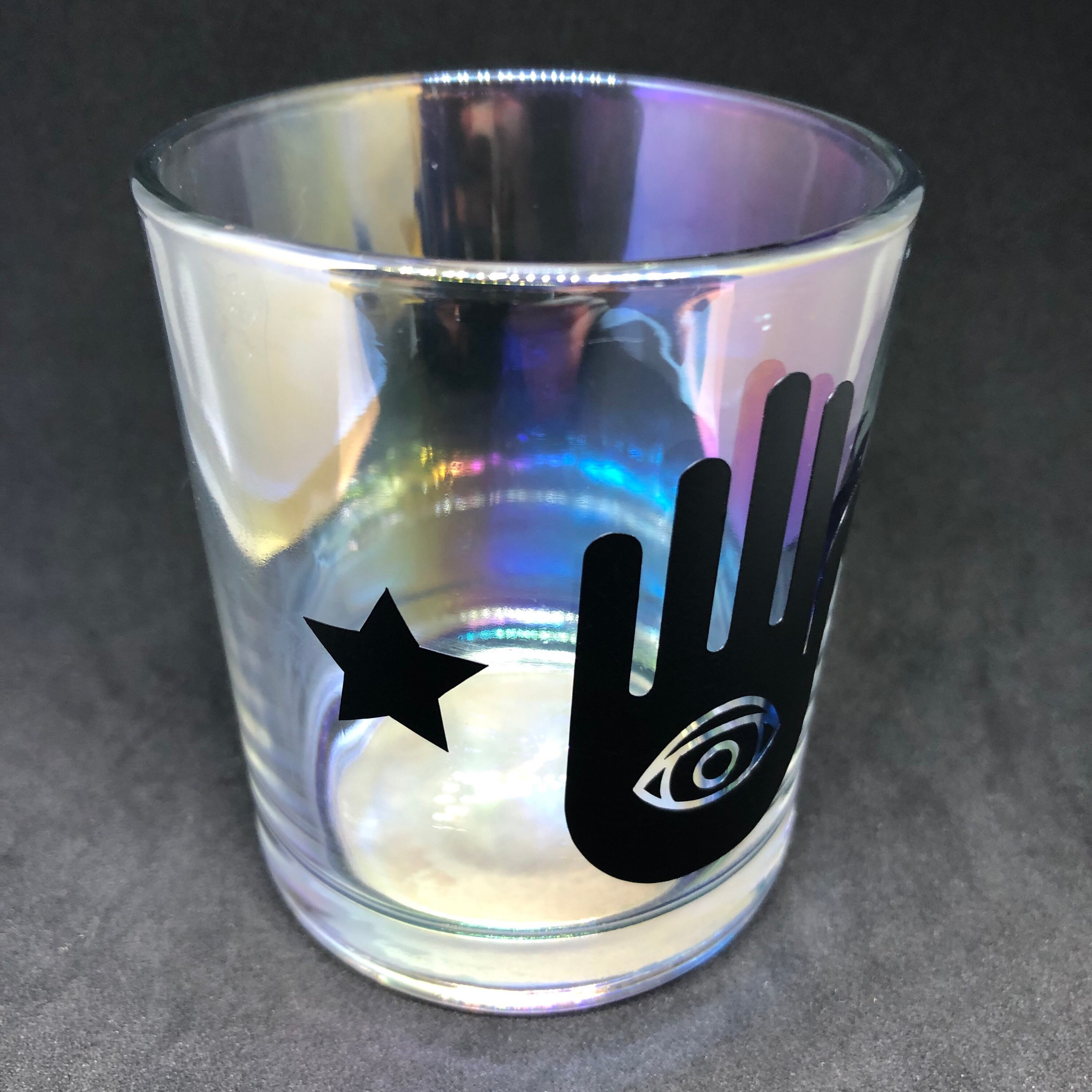 Hamsa Hand With Eye, Moon and Stars Candle Holder, Votive Holder ...