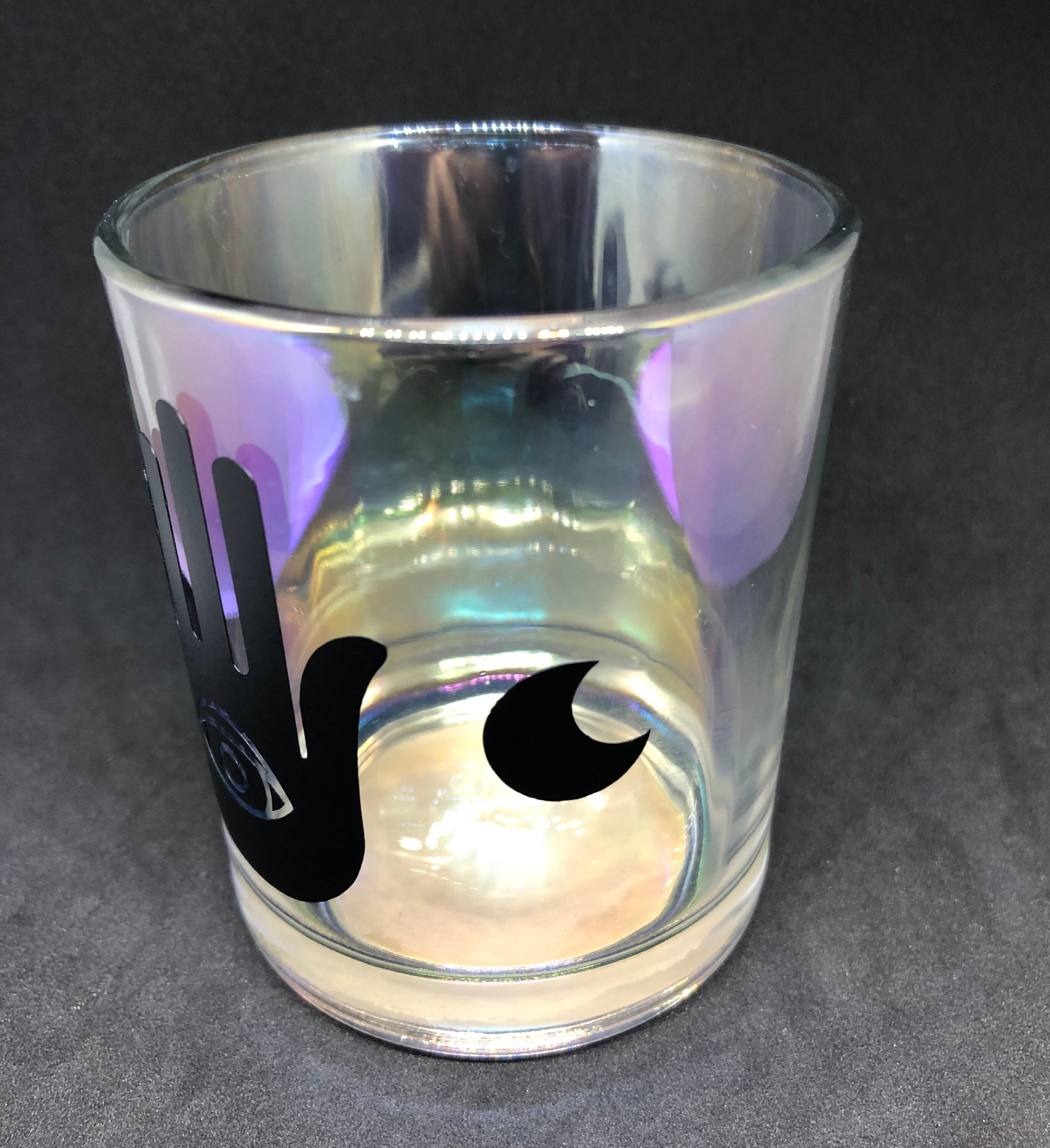 Hamsa Hand With Eye, Moon and Stars Candle Holder, Votive Holder ...