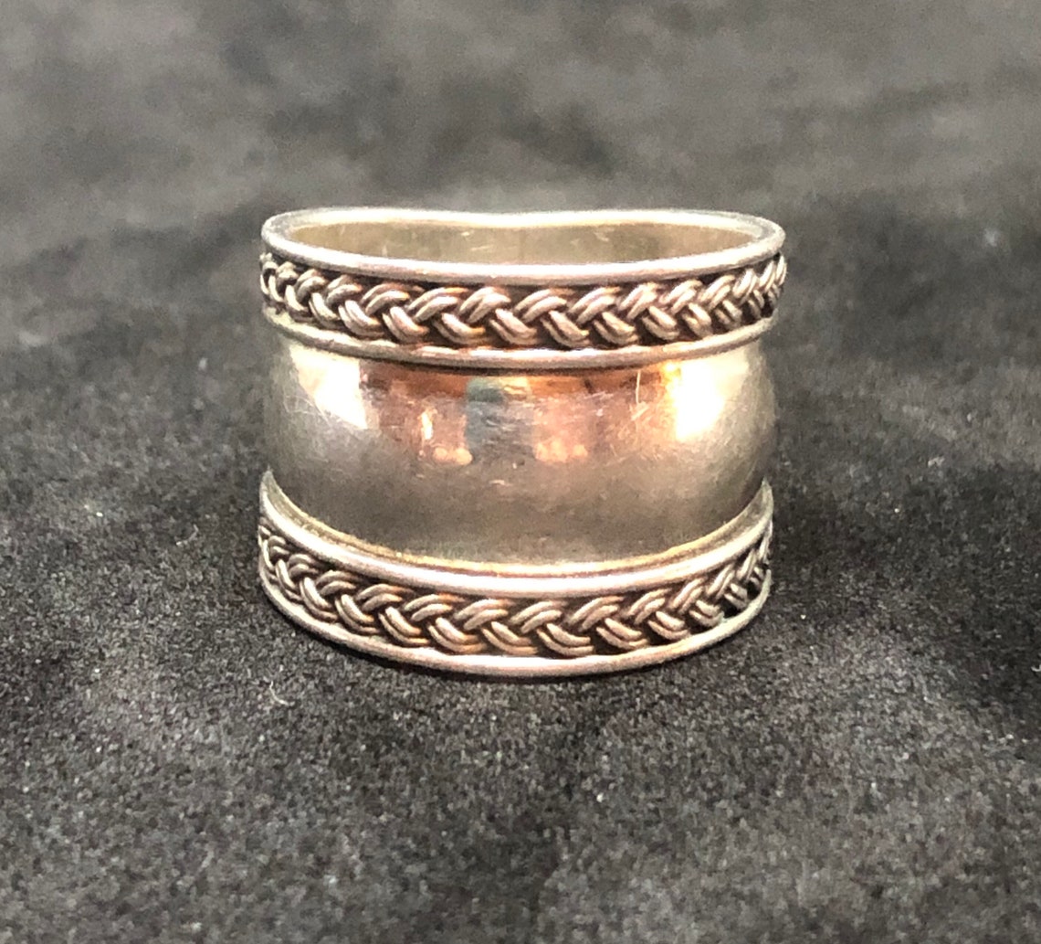 925 BA Indonesia Sterling Silver Ring Size 7, 925 Sterling Band Ring ...