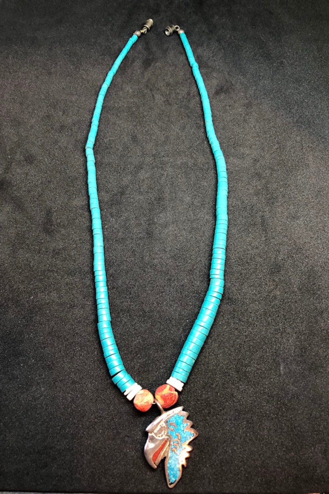 Phoenix & Turquoise Shell Necklace - Etsy