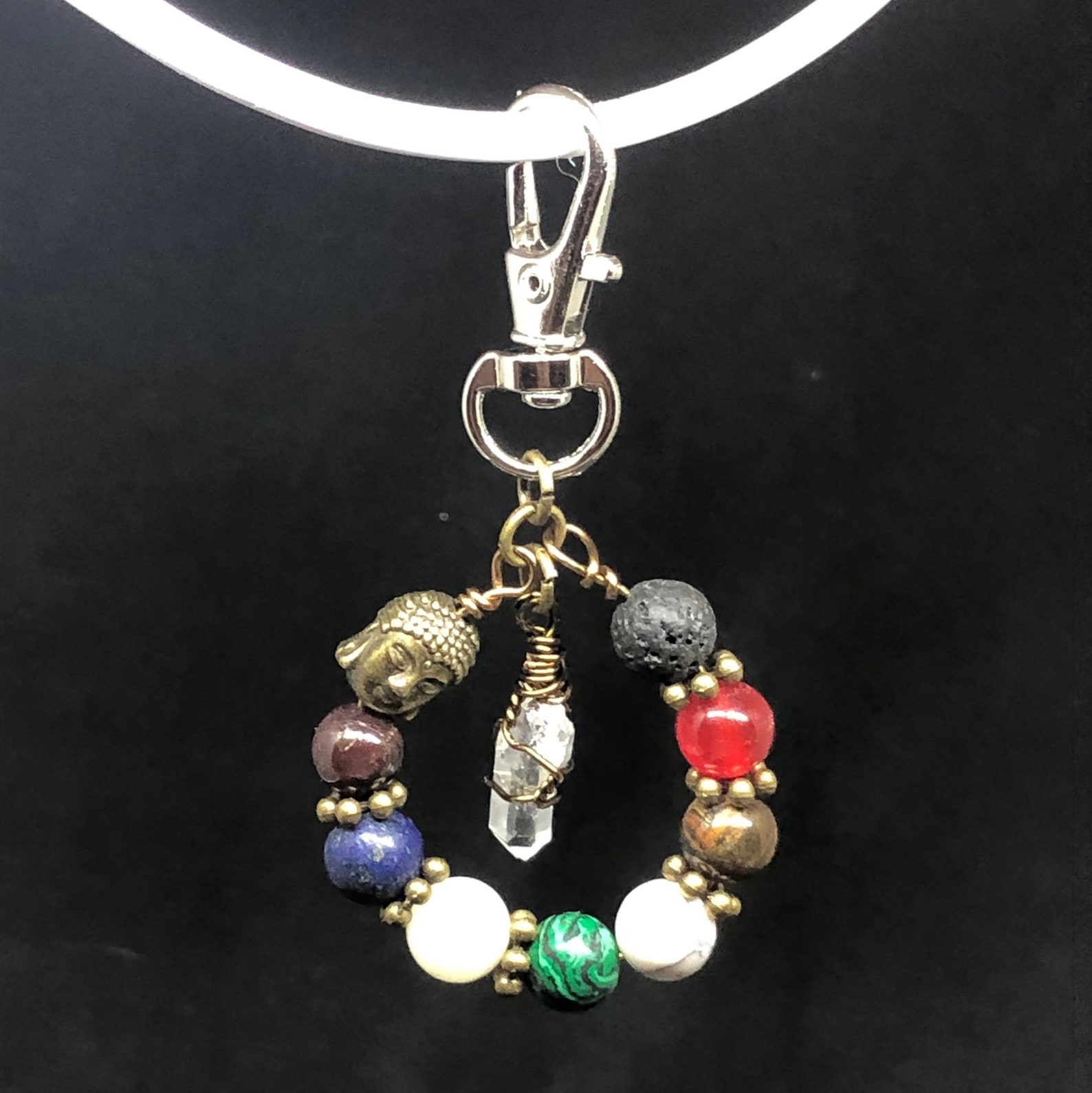 Chakra Crystal Keychain Clip Healing Gemstone Keychain - Etsy